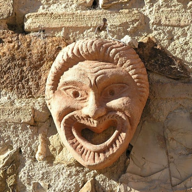 Maschera greca "la commedia" - Poggi Ugo - Terracotta Impruneta